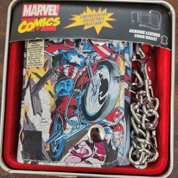 Marvel | Bags | Marvel Captain America Ride Trifold Chain Wallet ...
